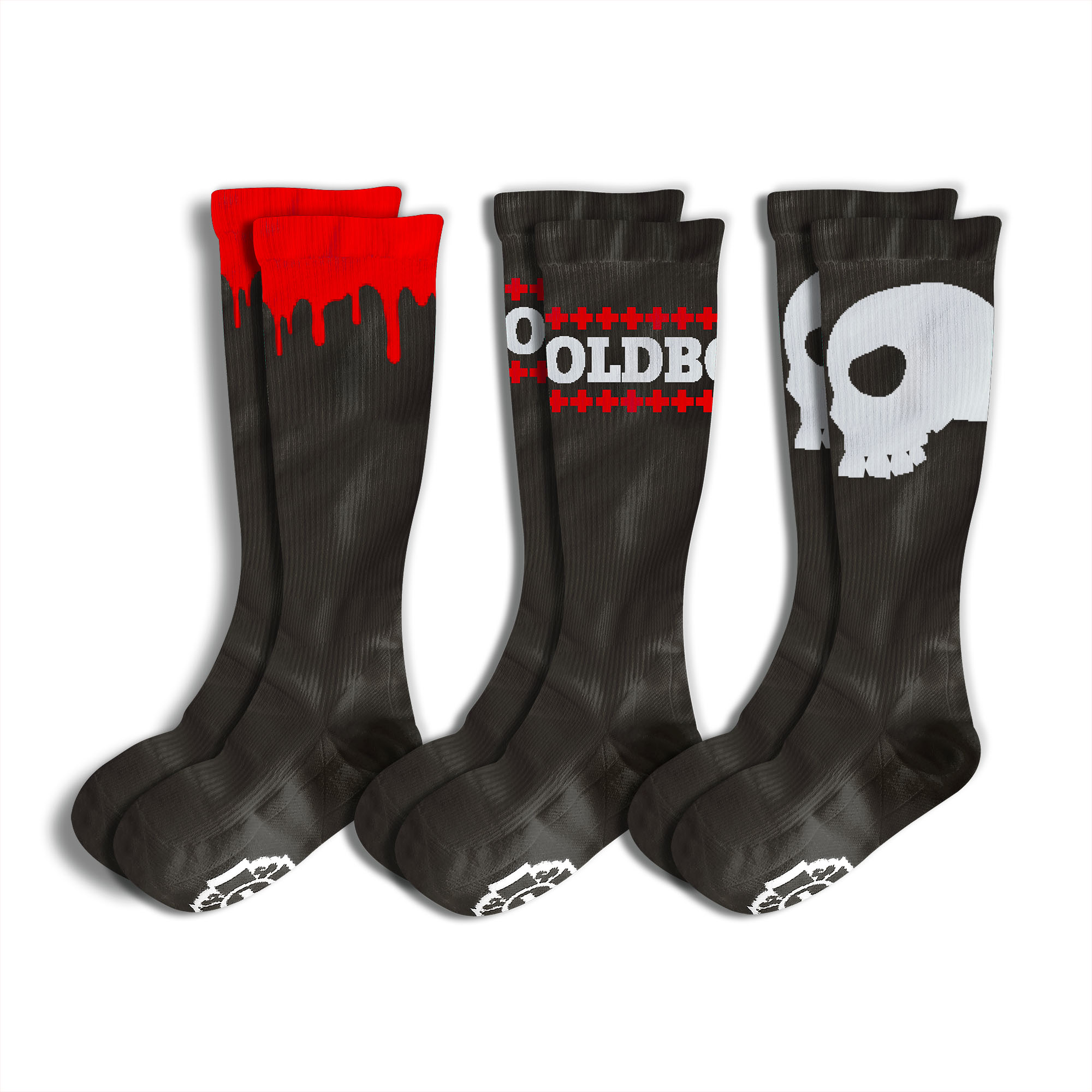 Old Bones Therapy Compression Socks: DRIP LETTERS SKULL (3-Pack) - HSA ...