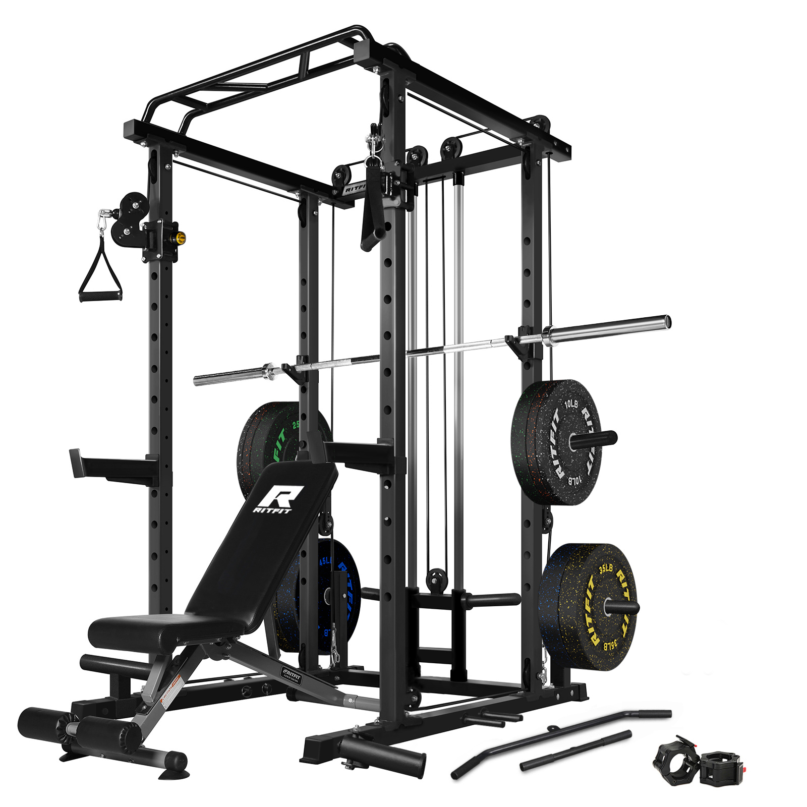 RITFIT RITFIT PPC03 Power Cage Home Gym Package with Adjustable Cable ...