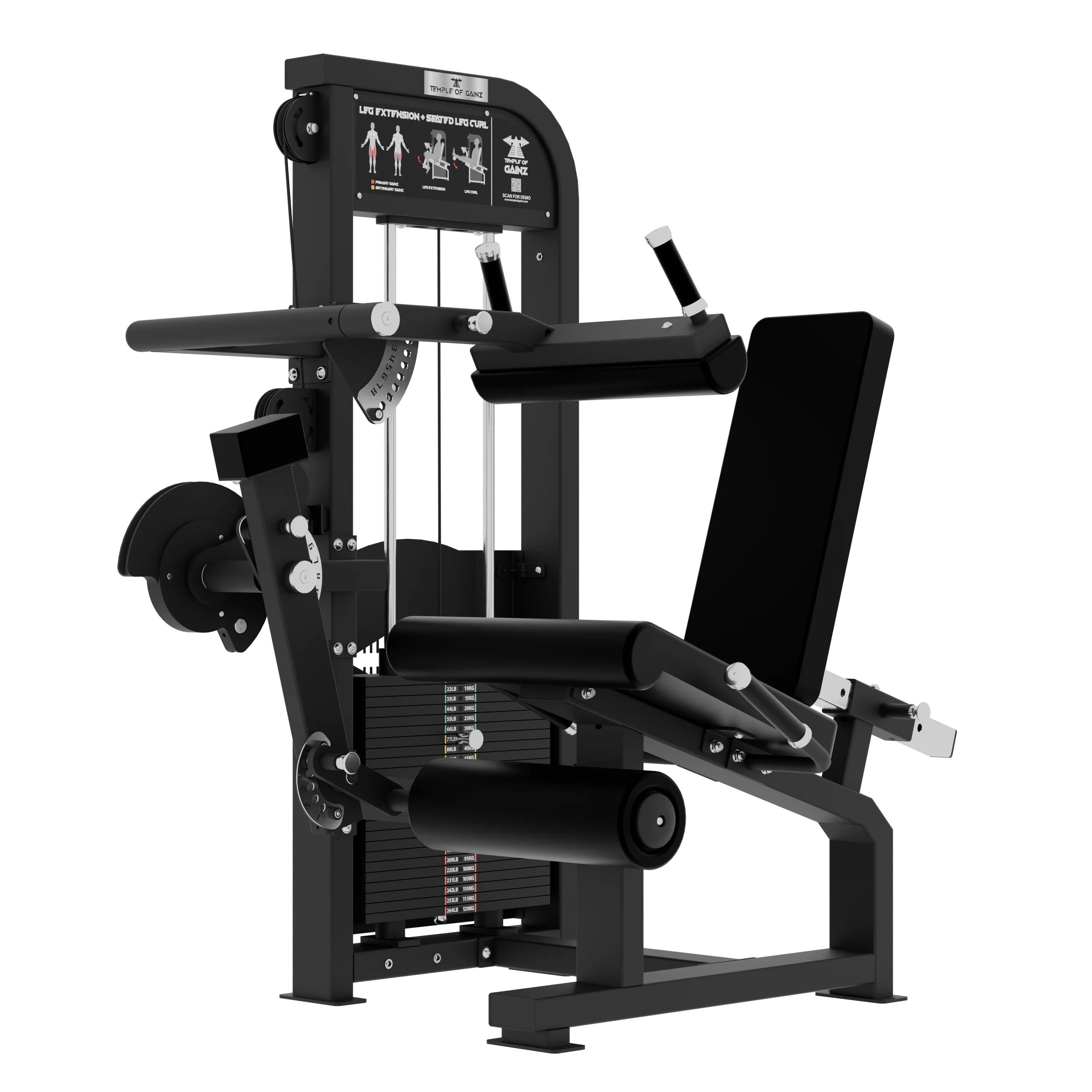 Temple of Gainz SELECTORIZED LEG EXTENSION + SEATED LEG CURL VERSION 3 ...